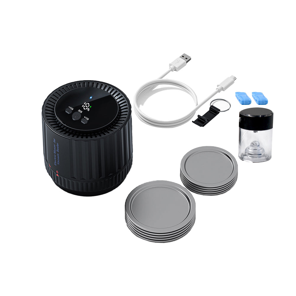 Electric Mason Vacuum Sealer Kit Digital Display Automatic Shut Off Va ...