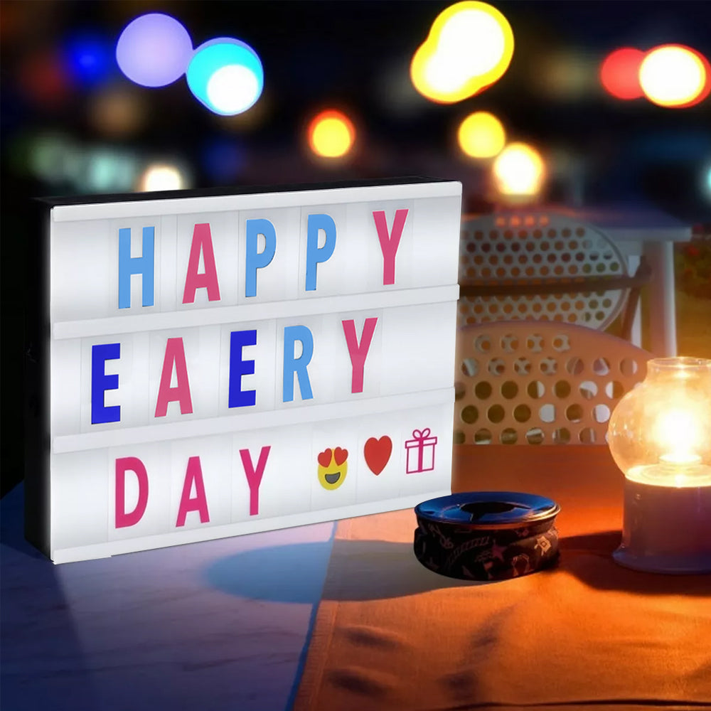 DIY LED Cinematic Light Up Box with Letters and Symbols Pink – fancygrab