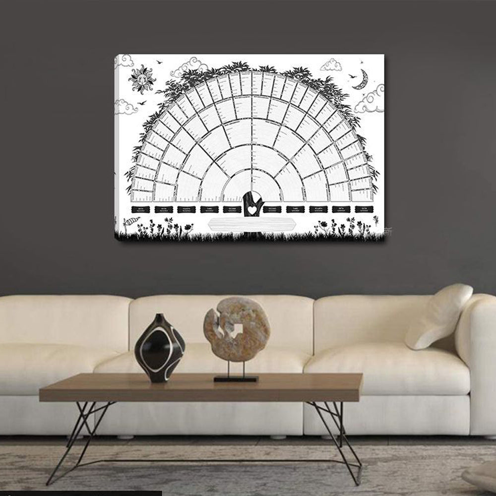 Family Tree Chart Genealogy Poster Fillable Ancestry Chart Wall Painti ...