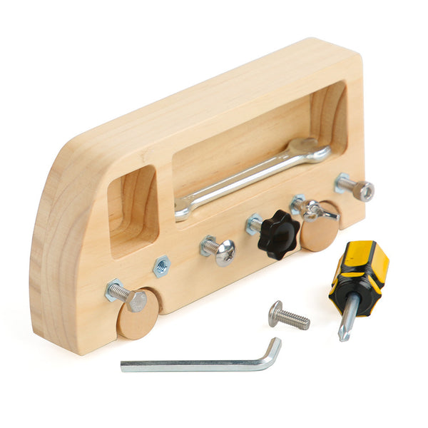 Busy Bus Nuts Screw Driver Wooden Board Sensory Kids Learning Toy ...