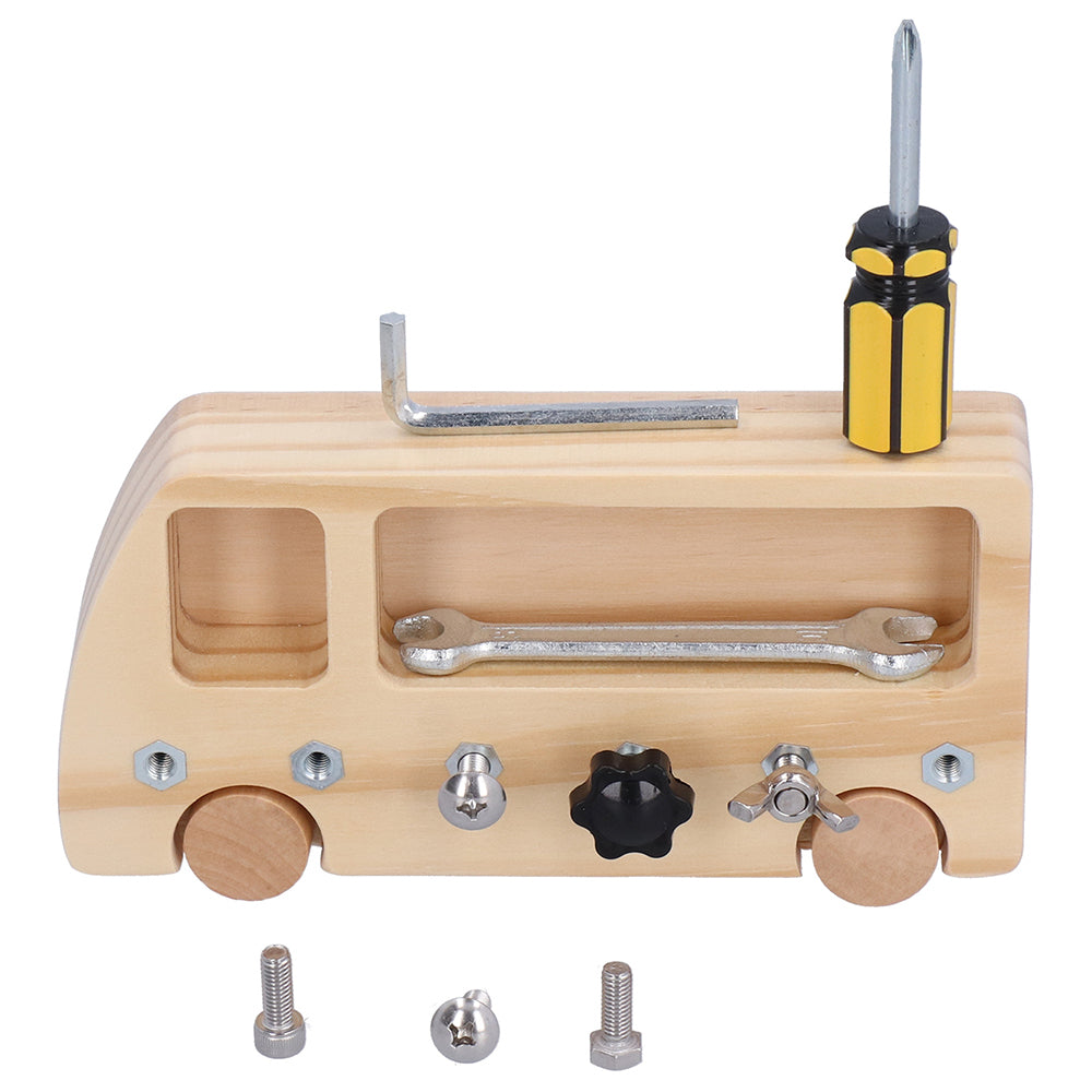 Busy Bus Nuts Screw Driver Wooden Board Sensory Kids Learning Toy ...